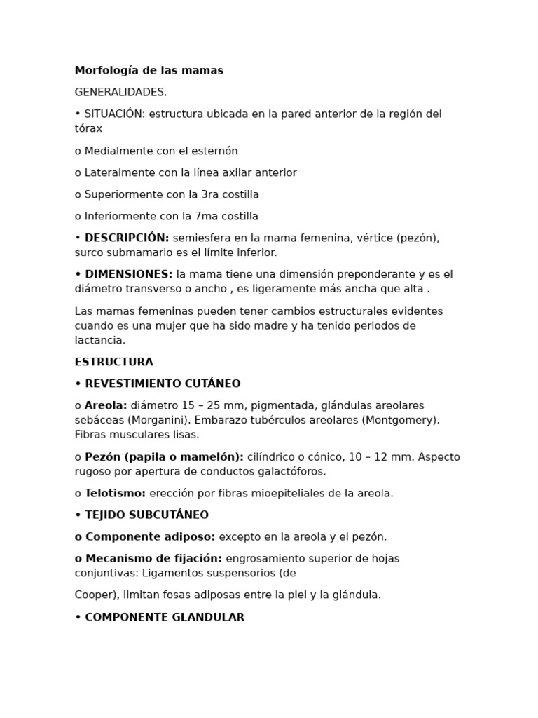 Morfología y telotismo en mamas | PDF | Pecho | Anatomía
