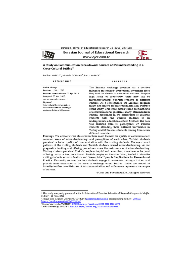 Leti Im Bozukluklar Zerine Bir Ara T Rma K LT Rleraras Bir Ortamda Yanl Anlama Kaynaklar ...