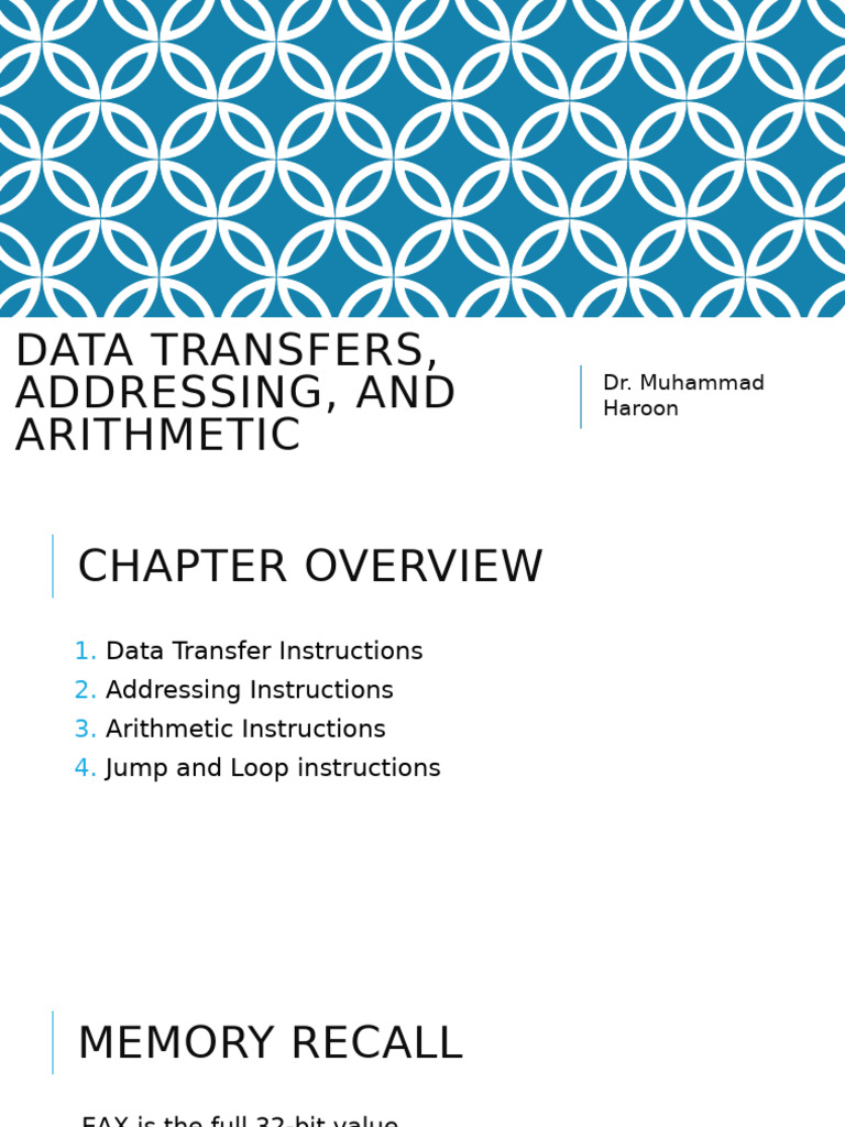 Data Transfers, Addressing, and Arithmetic | PDF | Pointer (Computer Programming) | Assembly ...