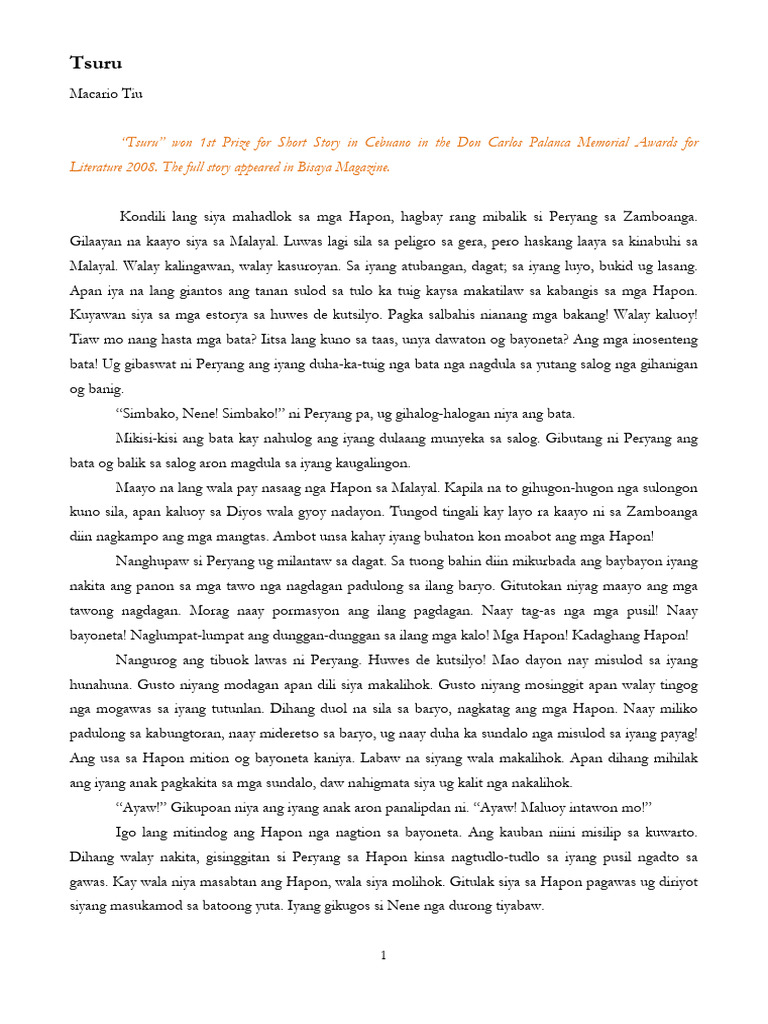 Reading 3B Macario Tiu Tsuru | PDF