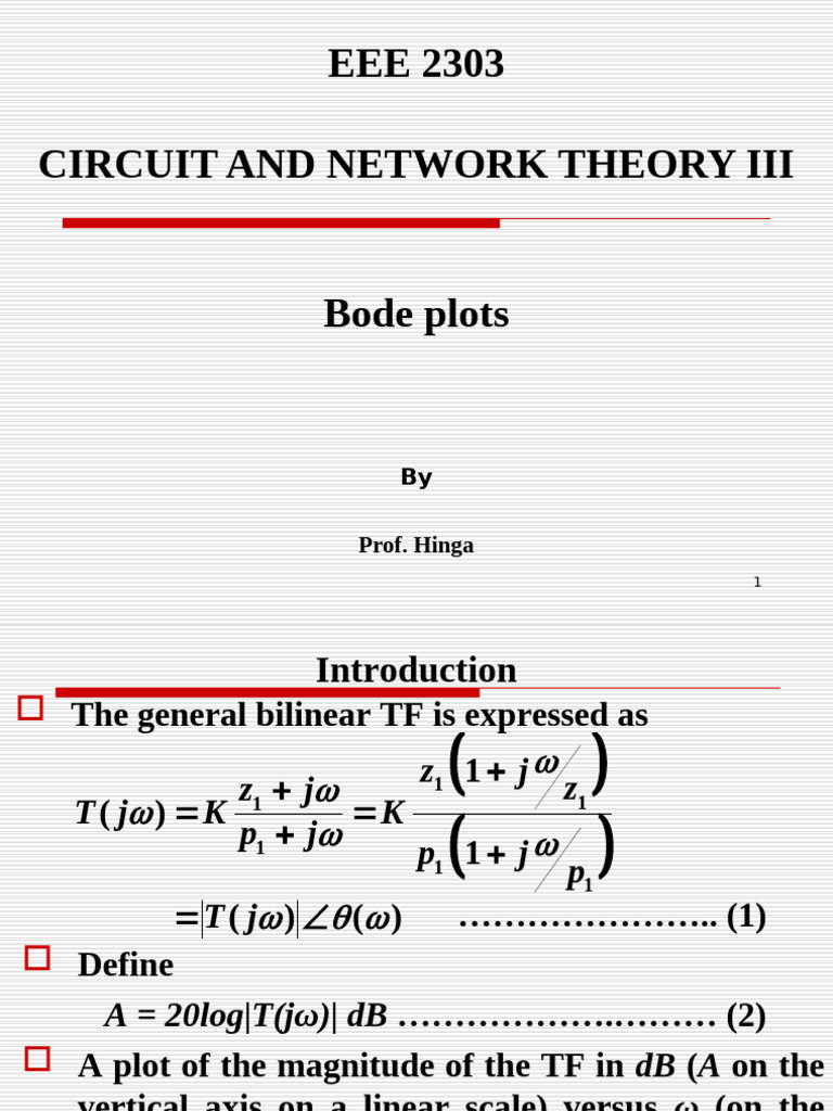 Lecture 7_Bode Plots (1) | PDF | Logarithm | Decibel