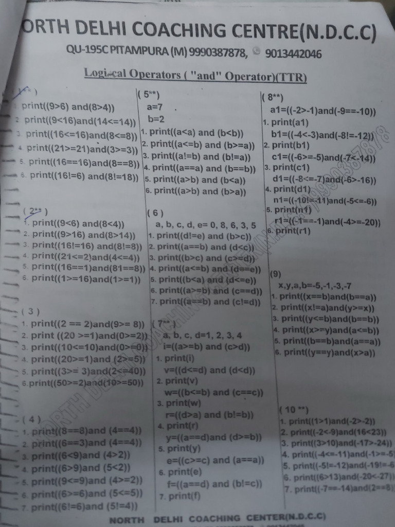 Logical Operator and | PDF | Logic | Boolean Algebra