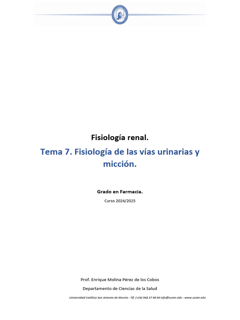 Tema+7.+Fisiolog%C3%ADa+de+Las+v%C3%ADas+Urinarias+y+Micci%C3%B3n | PDF ...