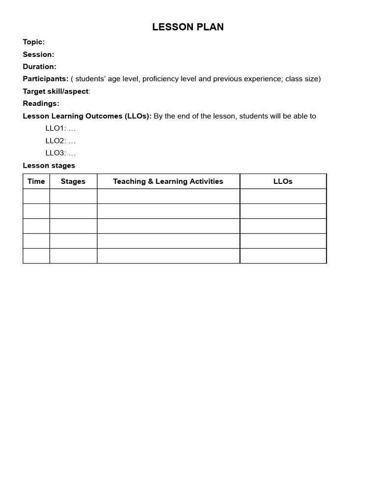 Lesson Plan Template | PDF