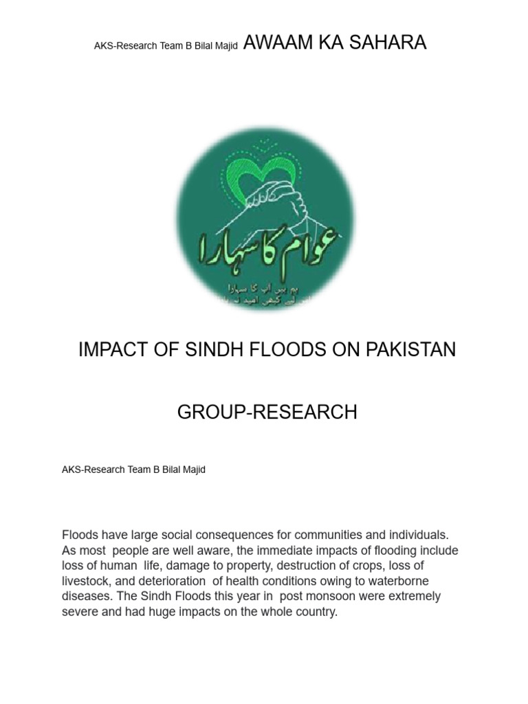 Sindh Floods: Economic and Social Impacts | PDF | International ...