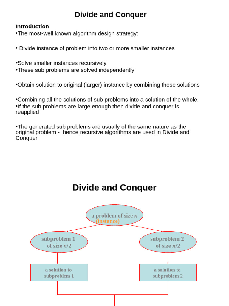 Notes For Chapter 2 - Divide and Conquer | PDF | Computer Science ...