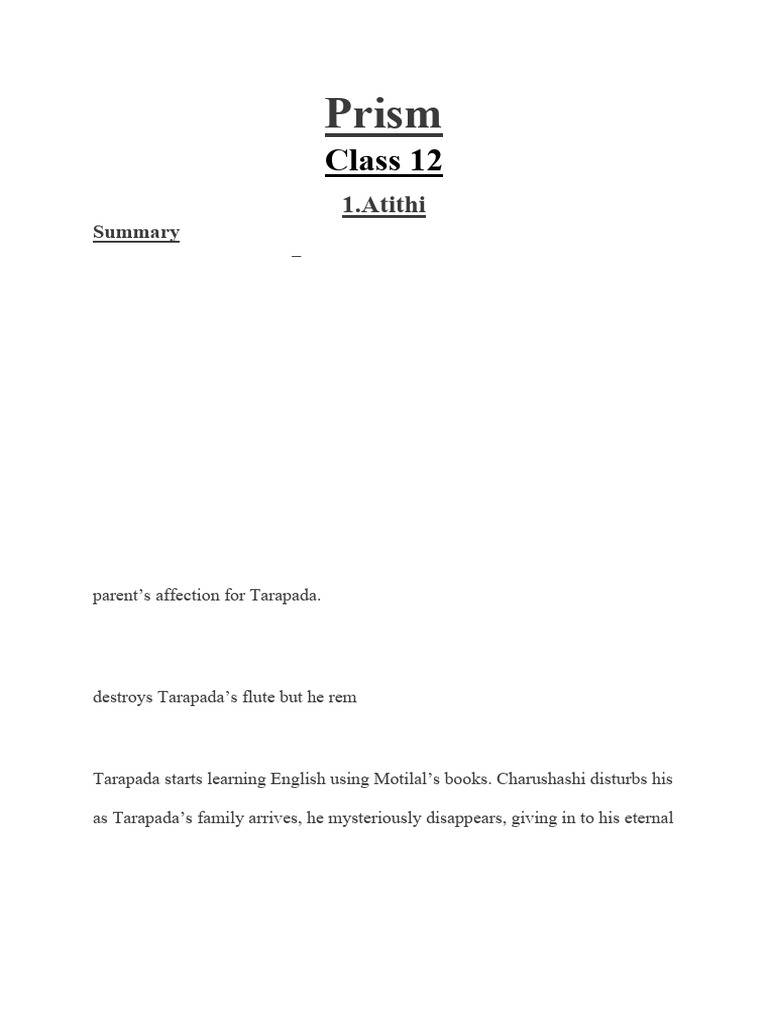 Tarapada's Restless Journey in Atithi | PDF | Love
