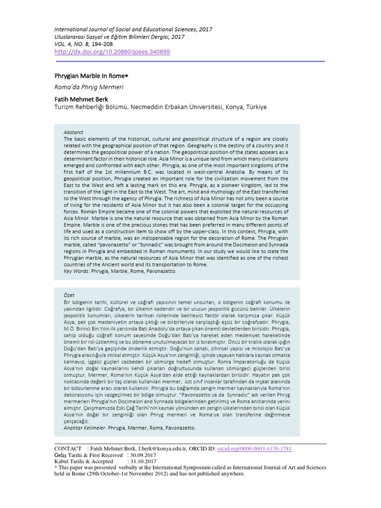 Phrygian Marble's Role in Roman Culture | PDF | Anatolia | Roman Empire