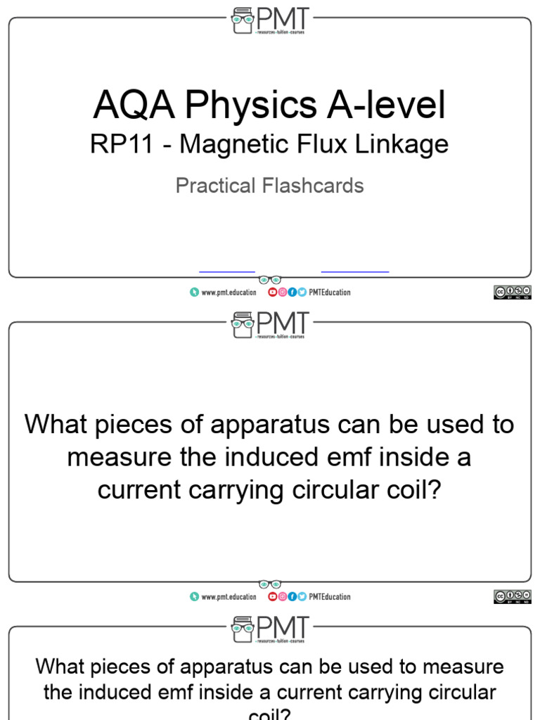 Flashcards - RP 11 Magnetic Flux Linkage - AQA Physics A-Level | PDF | Inductor | Alternating ...