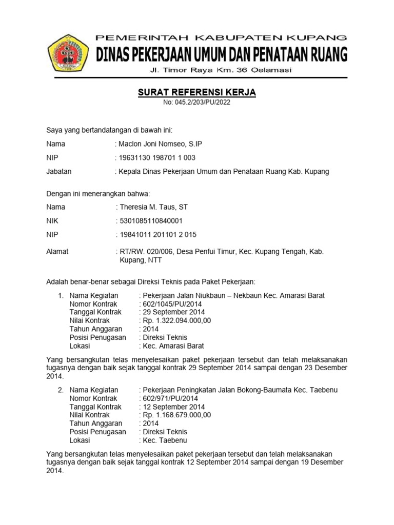 Referensi Kerja ASN PUPR | PDF