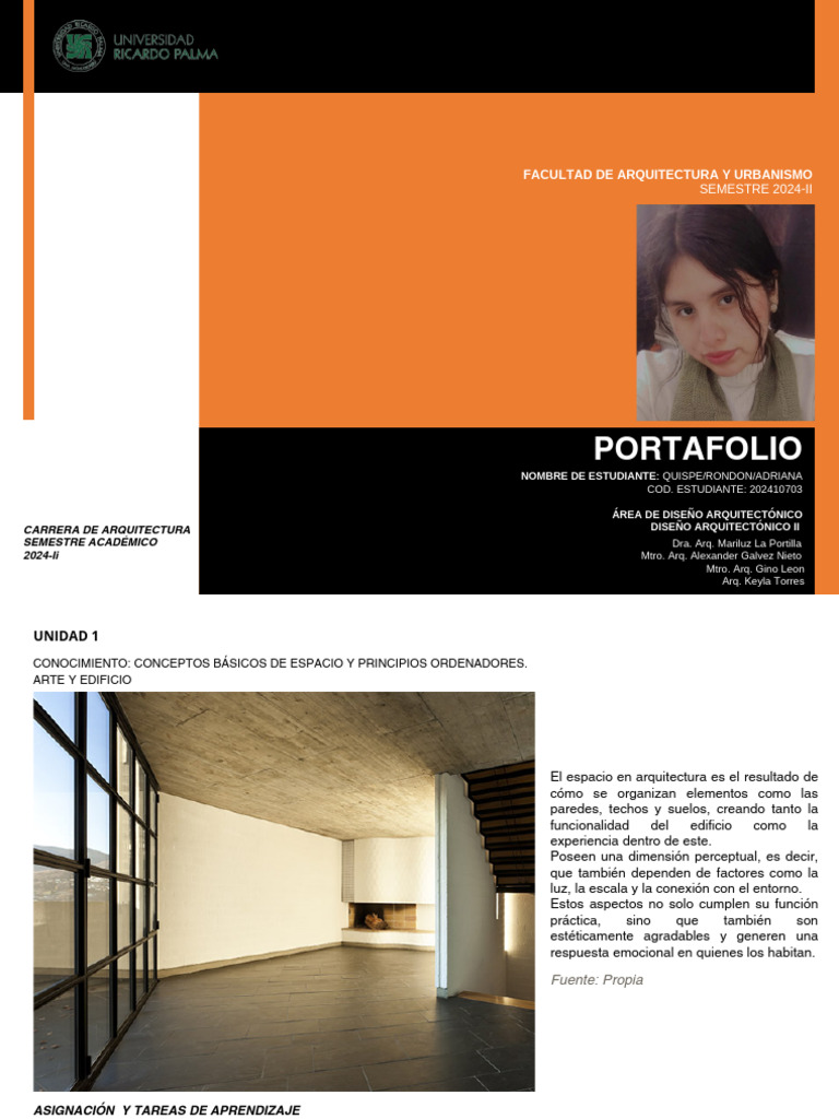 Portafolio Final Quispe Rondón Adriana | PDF | Espacio | Diseño