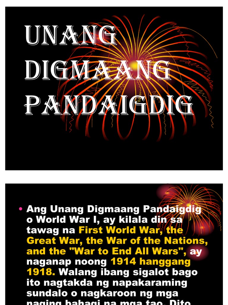 Unang Digmaang Pandaigdig | PDF