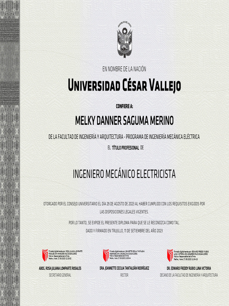 Universidad César Vallejo: Melky Danner Saguma Merino | PDF