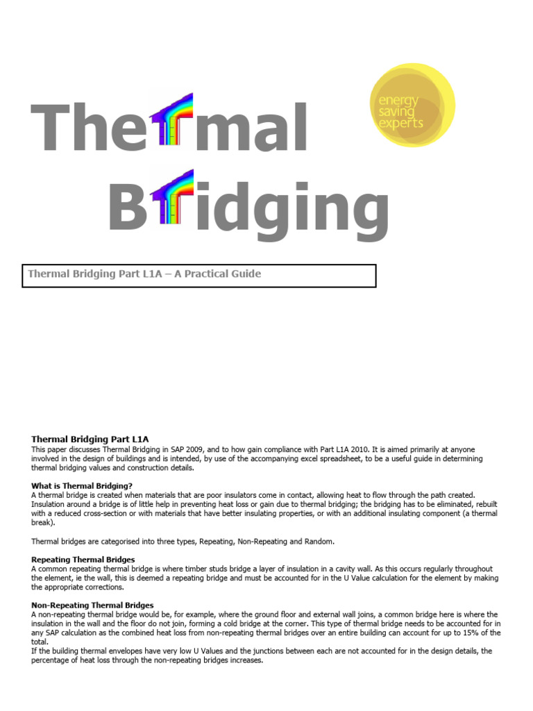 Thermal Bridging Part L1A Landscape Version | PDF | Building Insulation ...