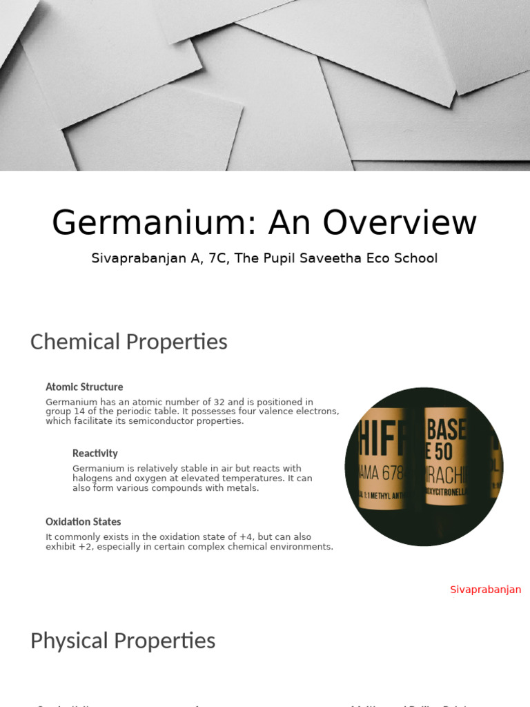 Germanium_Overview | PDF | Germanium | Semiconductors