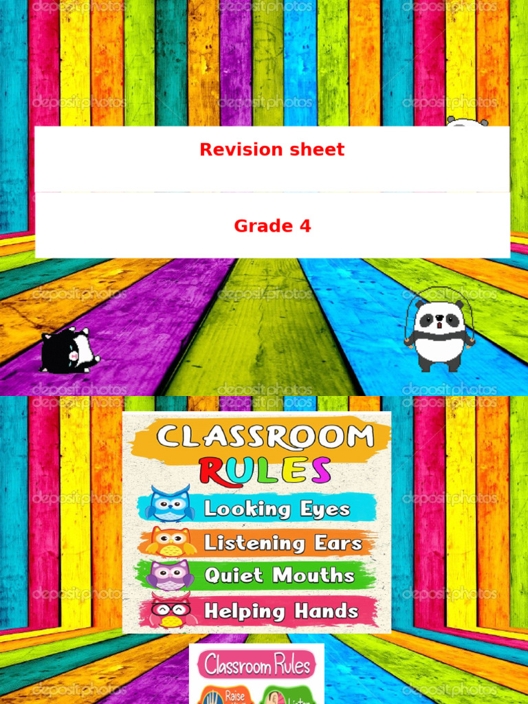 Grade 4 PPT Revision Sheet 2024 | PDF