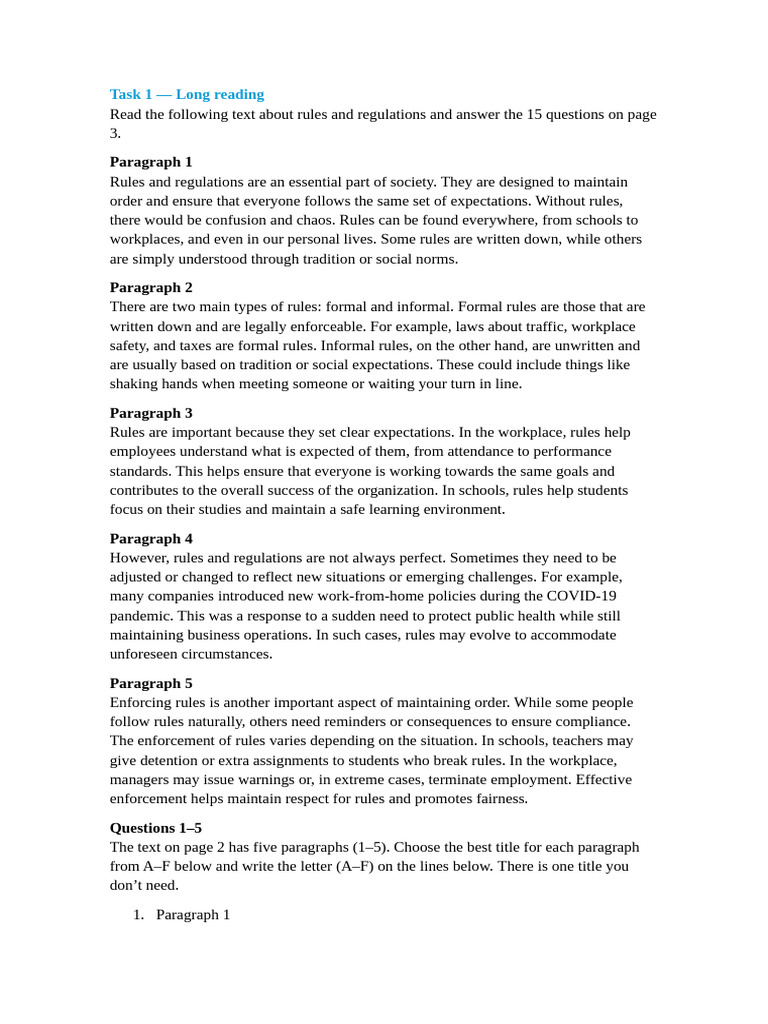 Reading B1 (2) | PDF | Paragraph | Birthdays