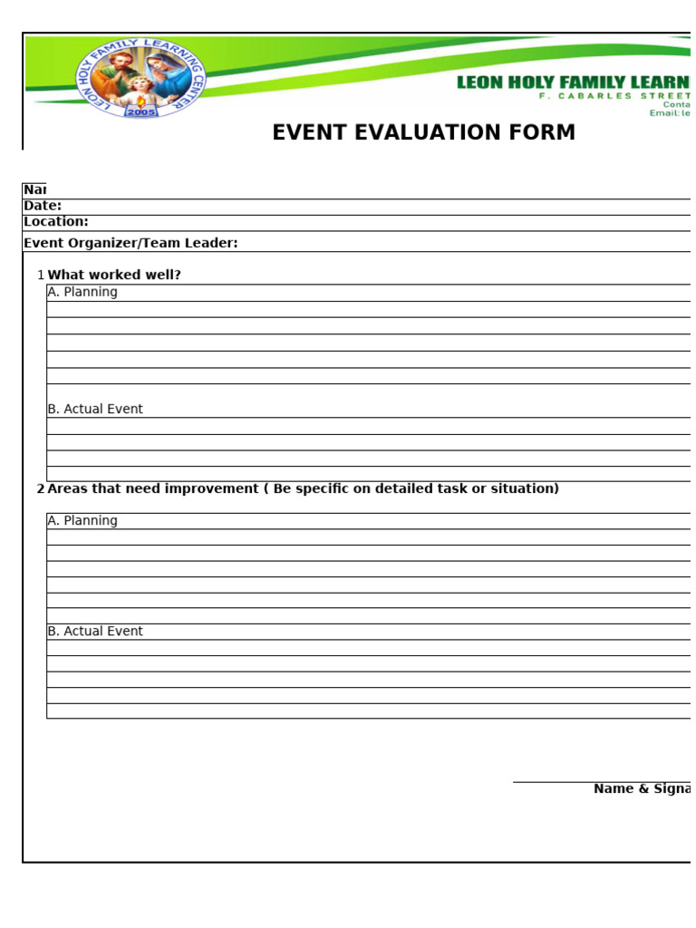 Event Evaluation Forms | PDF