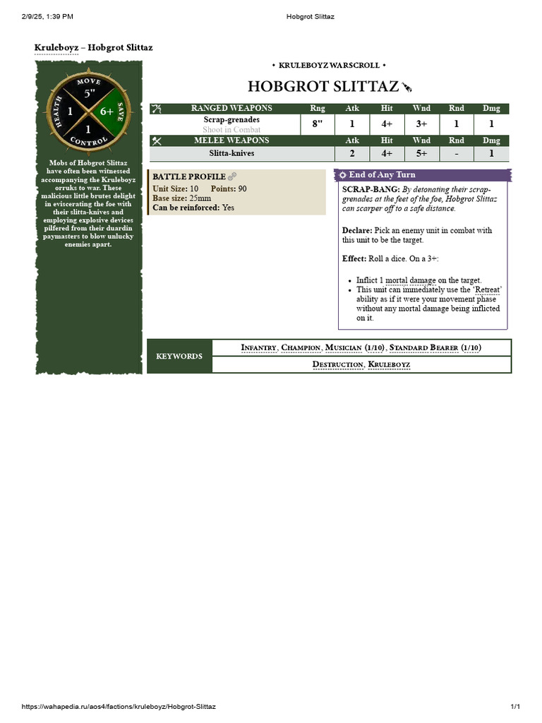 Hobgrot Slittaz Overview and Stats | PDF | Military | Military Science