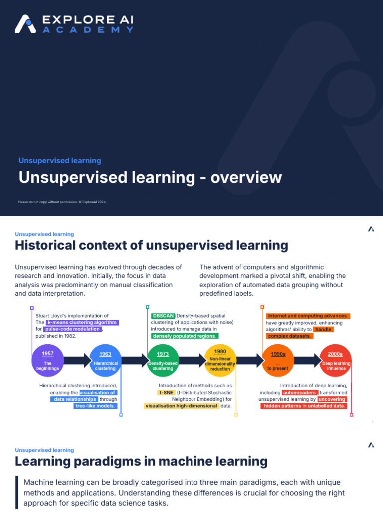 Unsupervised learning - overview | PDF | Cluster Analysis | Machine Learning