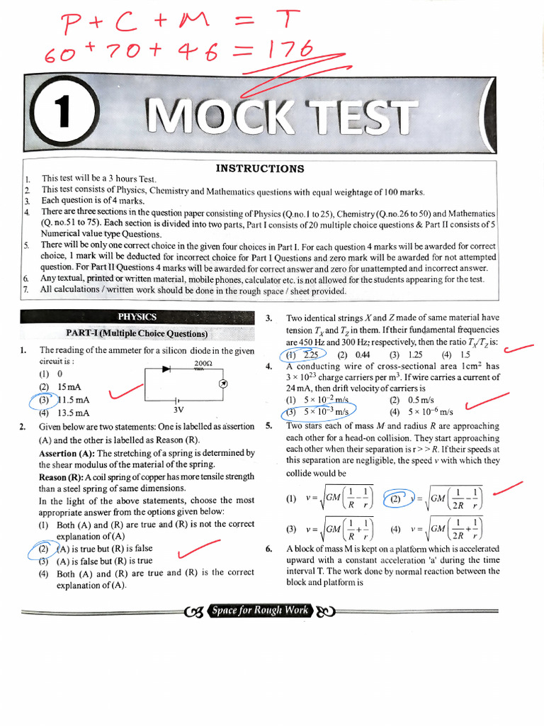 Saqp FLT 1 Jee Mains PCM 2025 | PDF | Refraction | Electronvolt