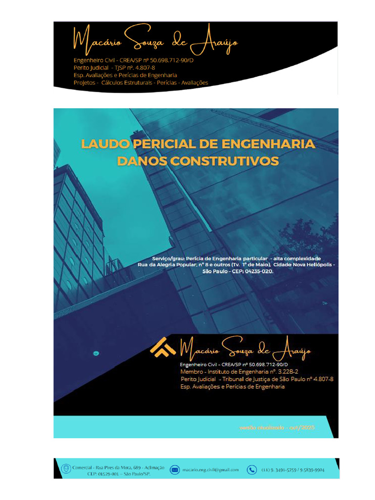 Laudo Pericial de Engenaharia Prédio 6 Andares | PDF | Engenharia | Solo