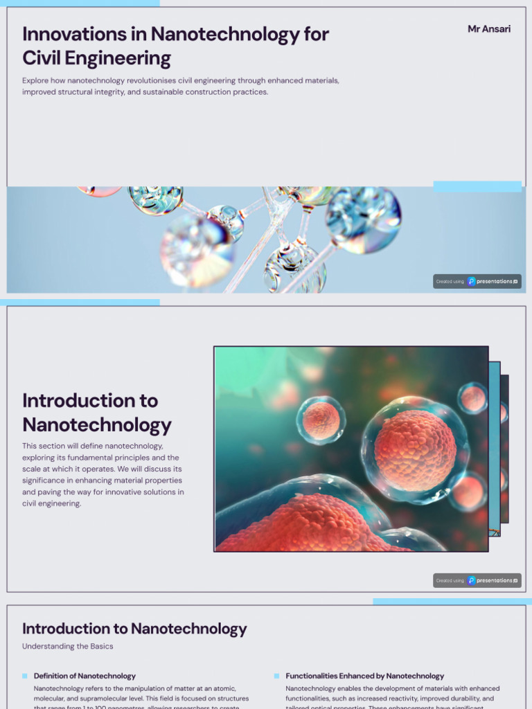 Nanotechnology in Civil Engineering Innovations and Applications | PDF