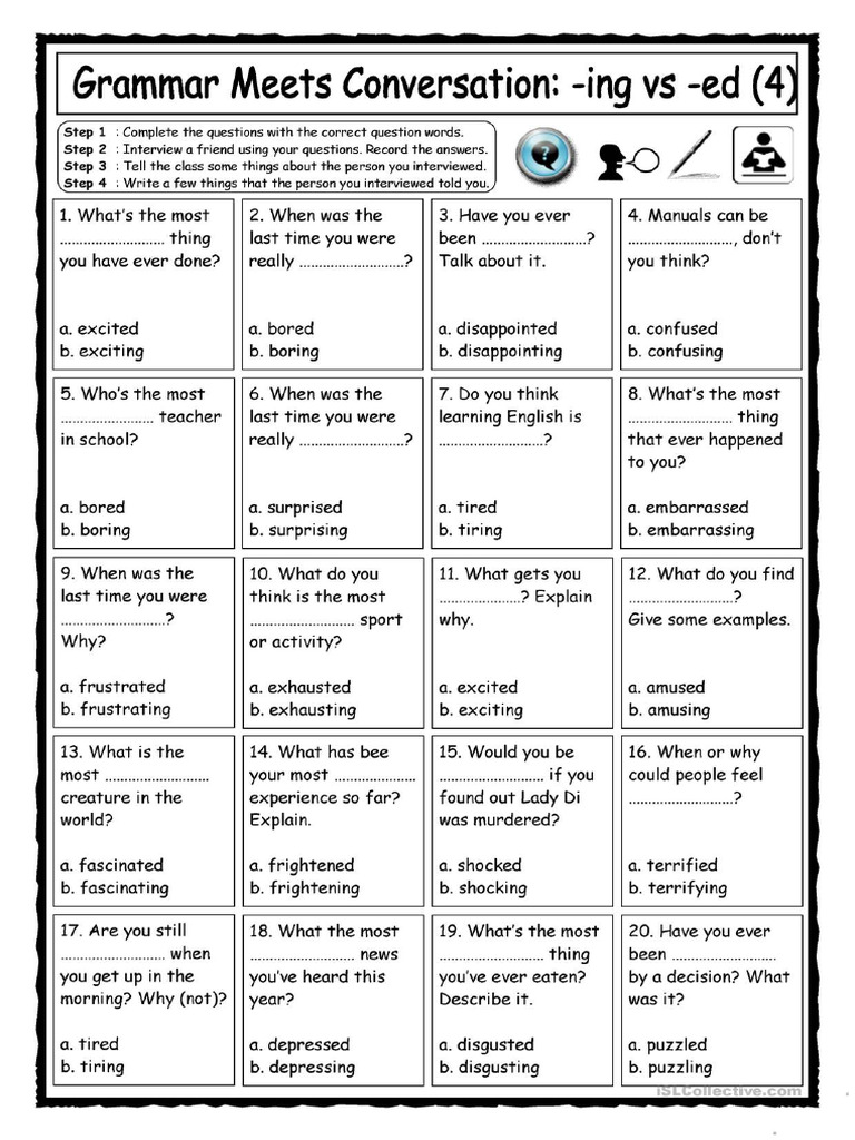 Adjectives Ed Ing | PDF