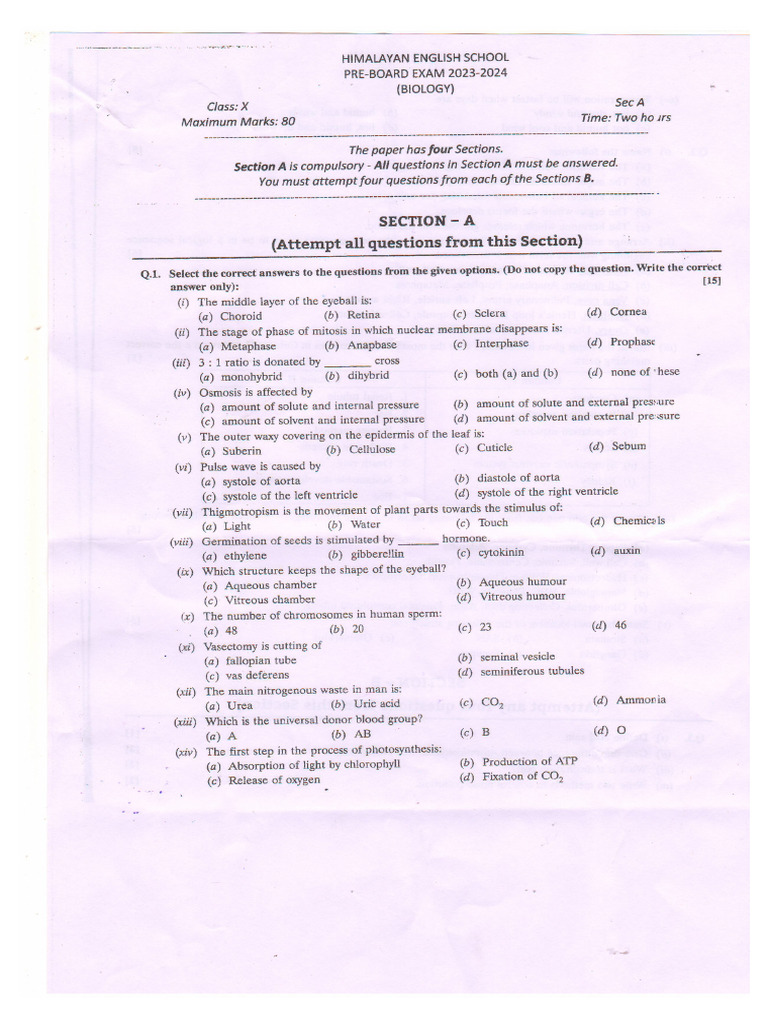 BIOLOGY Class 10 Revison | PDF