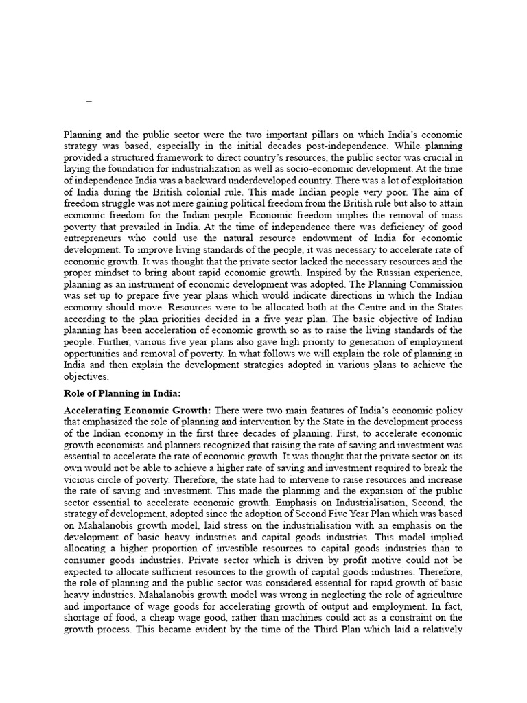 Planning's Role in India's Economy | PDF | Economic Growth | Poverty