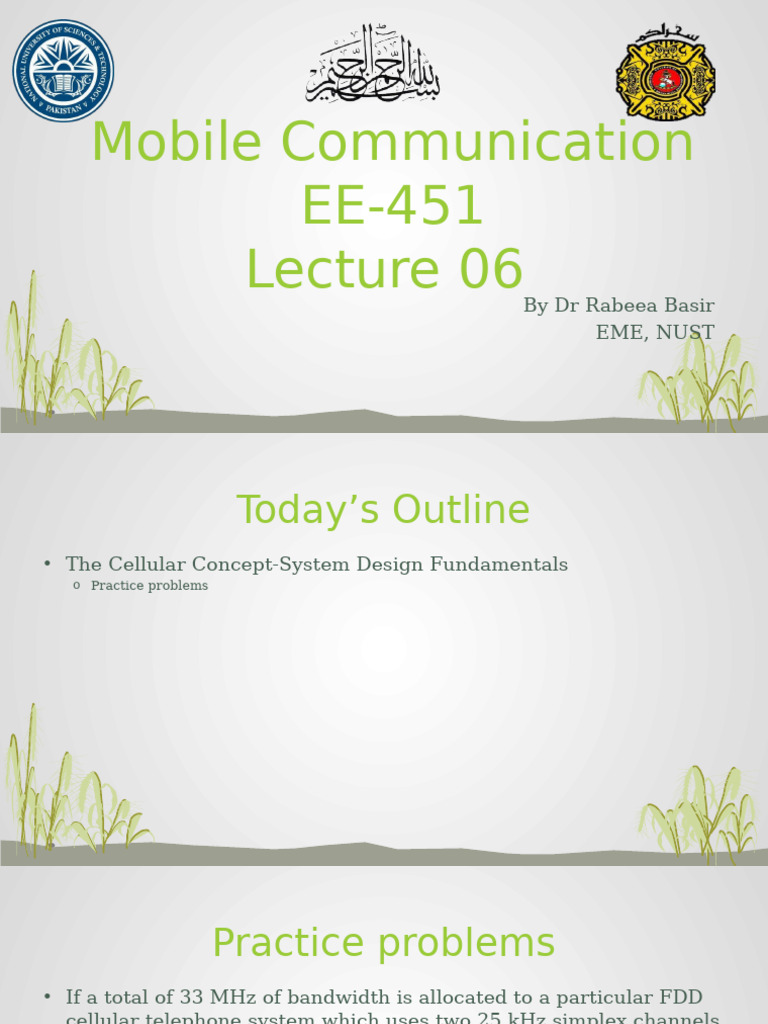 Lecture06- Cellular System_numericals | PDF