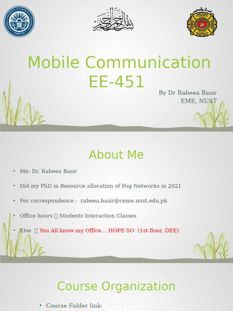 Lecture01 - Introduction Orientation | PDF | Mobile Telephony | Telecommunications