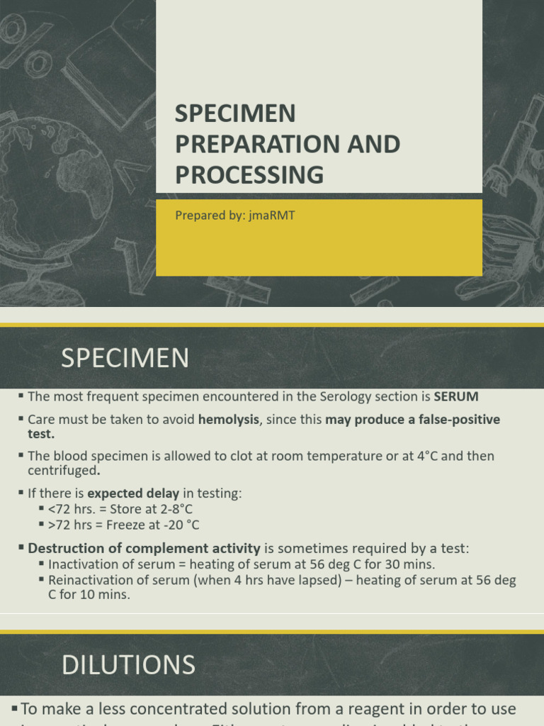 12 Specimen-Prep 250220 064725 | PDF | Concentration | Serum (Blood)