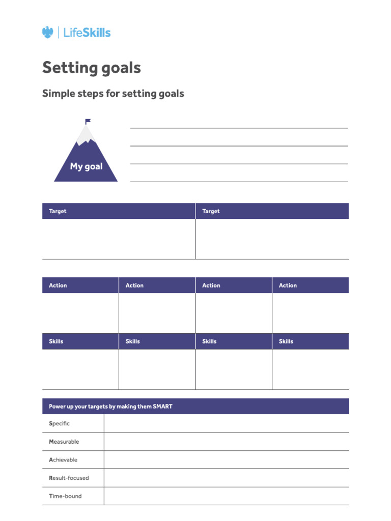 Setting Goals - Worksheet | PDF