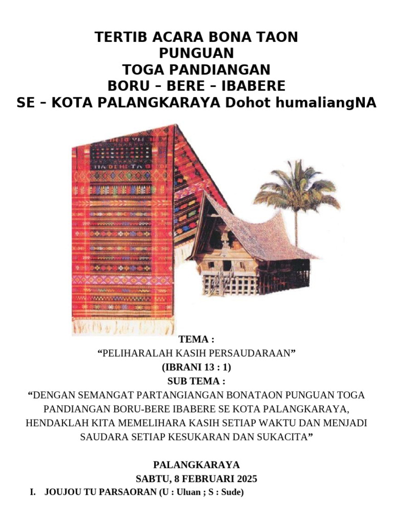 Tertib Acara Bona Taon 2025 | PDF