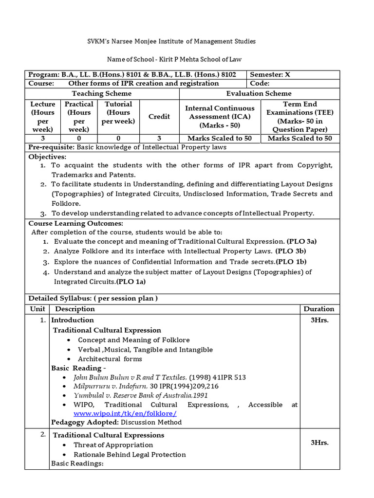 8 Other Forms of IPR Creation and Registration Sem X - 27 | PDF ...