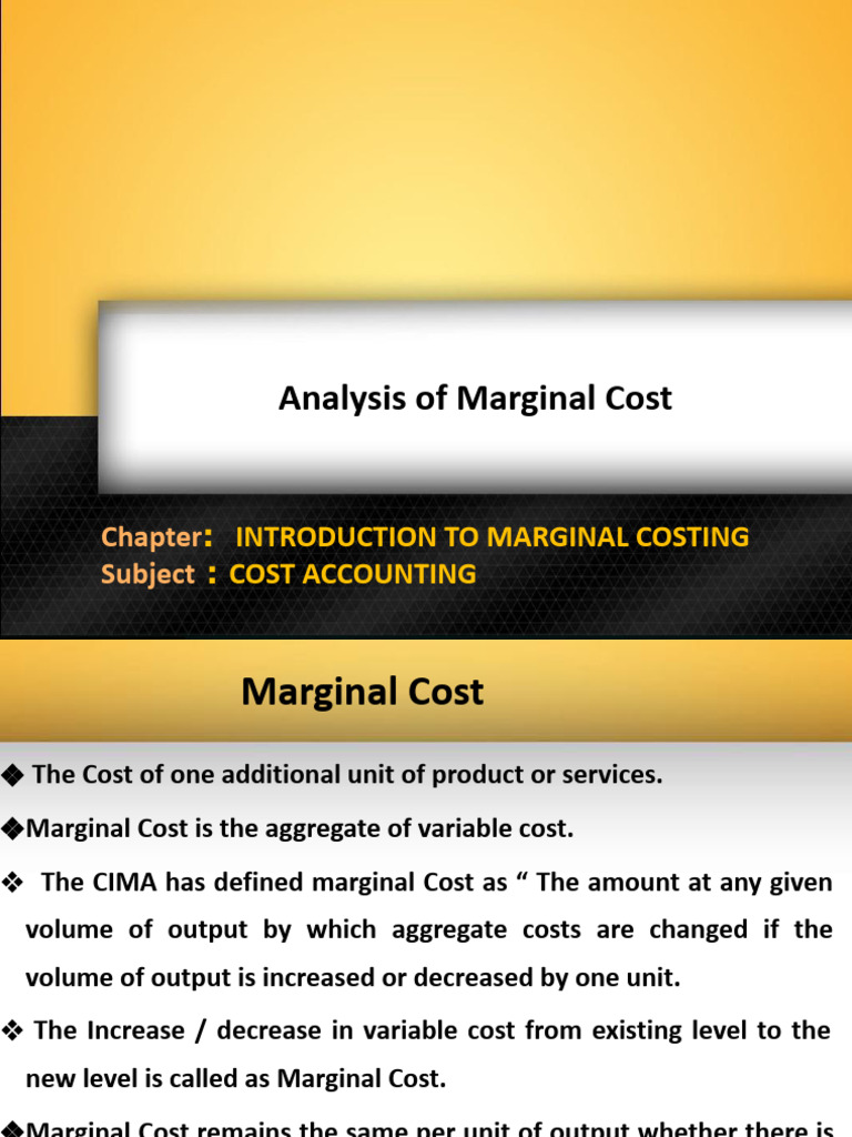 Marginal Costing PPT 2 | PDF | Marginal Cost | Pricing