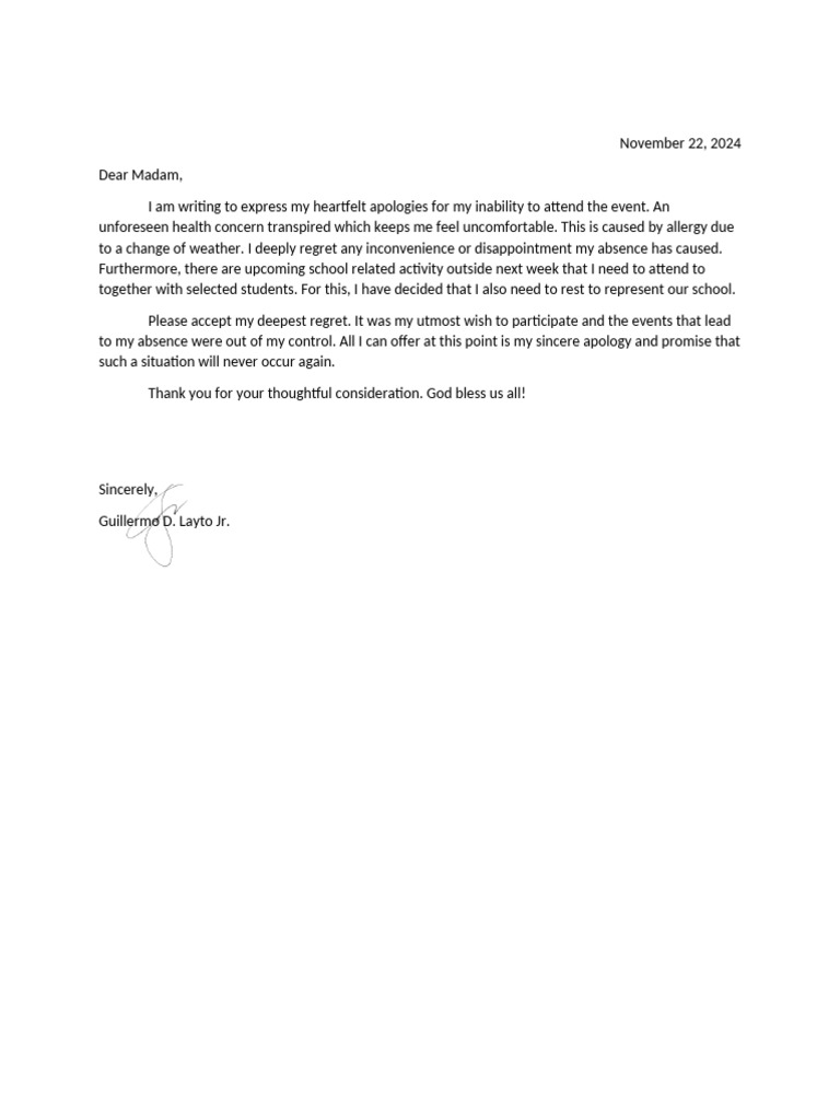 Excused letter | PDF