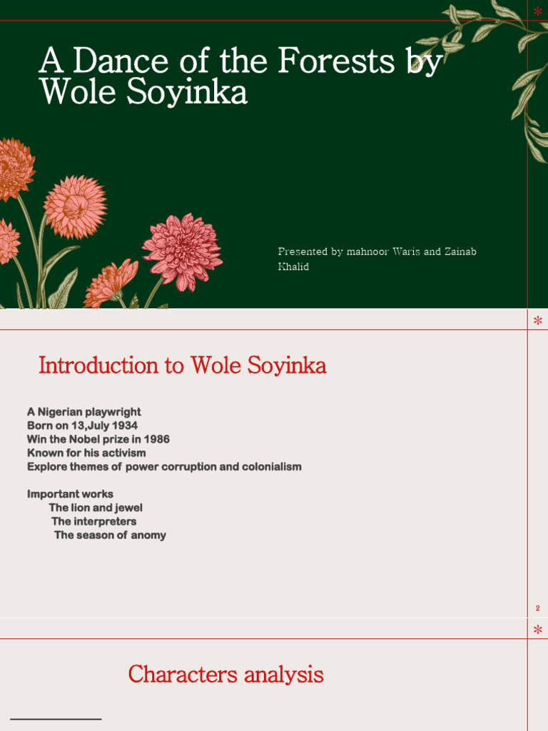 Wole Soyinka's "A Dance of the Forests" Analysis | PDF
