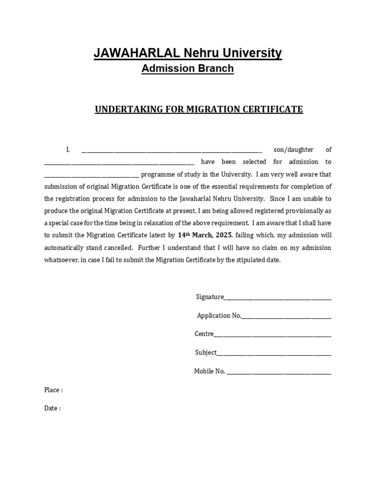 Migration Form - 2025 | PDF