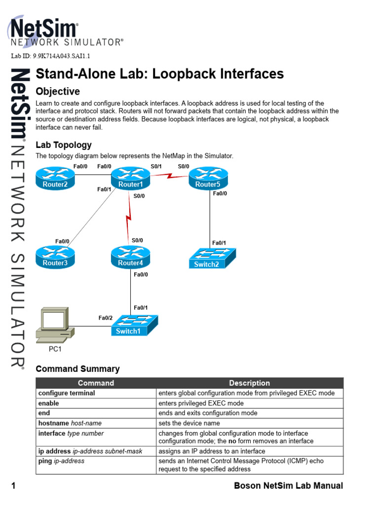 BÀI 4. Loopback Interfaces | PDF | Ip Address | Network Protocols