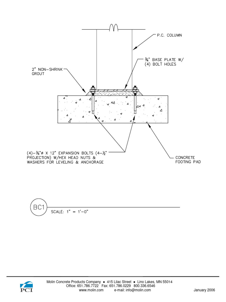 Detail-BC1-Precast-Column-Connection-to-Footing | PDF