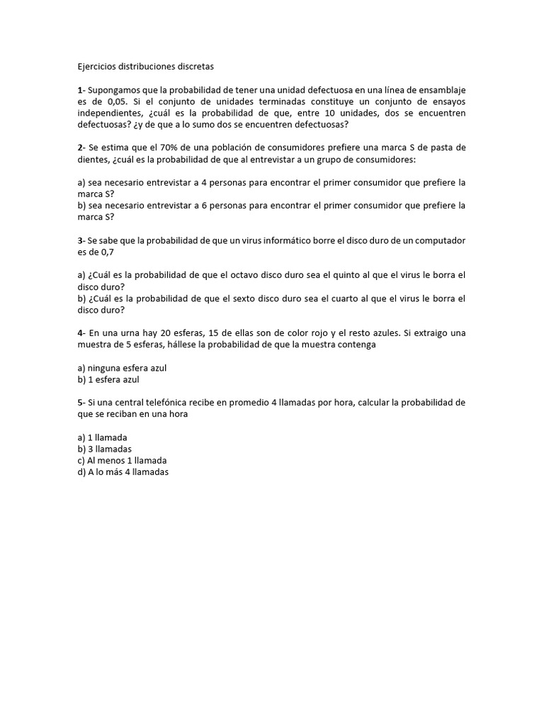 Problemas de Probabilidad Discreta | PDF