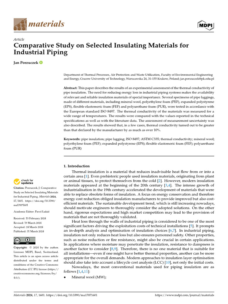 Comparative Study On Selected Insulating Materials | PDF | Thermal Insulation | Building Insulation