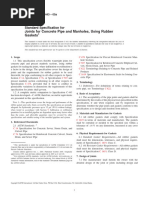 ASTM C443 - Rubber Gasket Joints For Pipe | PDF | Pipe (Fluid ...