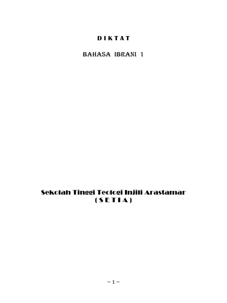 Bahasa Ibrani: Struktur dan Sejarah | PDF