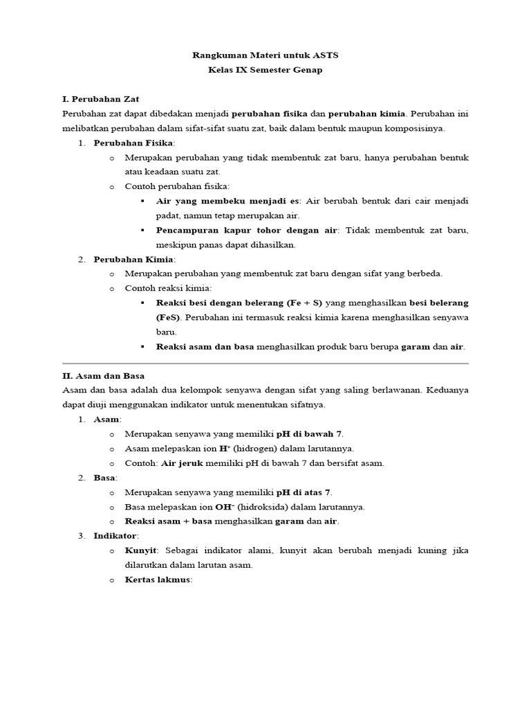 Rangkuman Materi ASTS | PDF