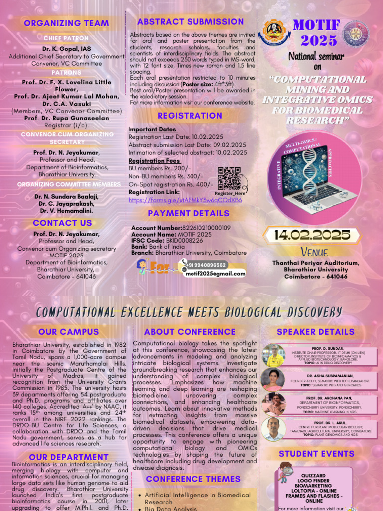 Motif 2025 Brochure With Speaker | PDF | Bioinformatics | Omics