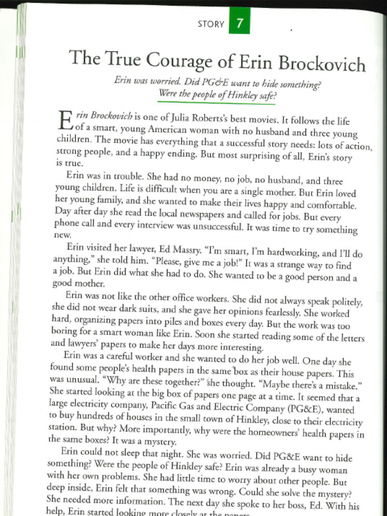 7+Stories+of+Courage Story+7 the+True+Courage+of+Erin+Brockovich | PDF