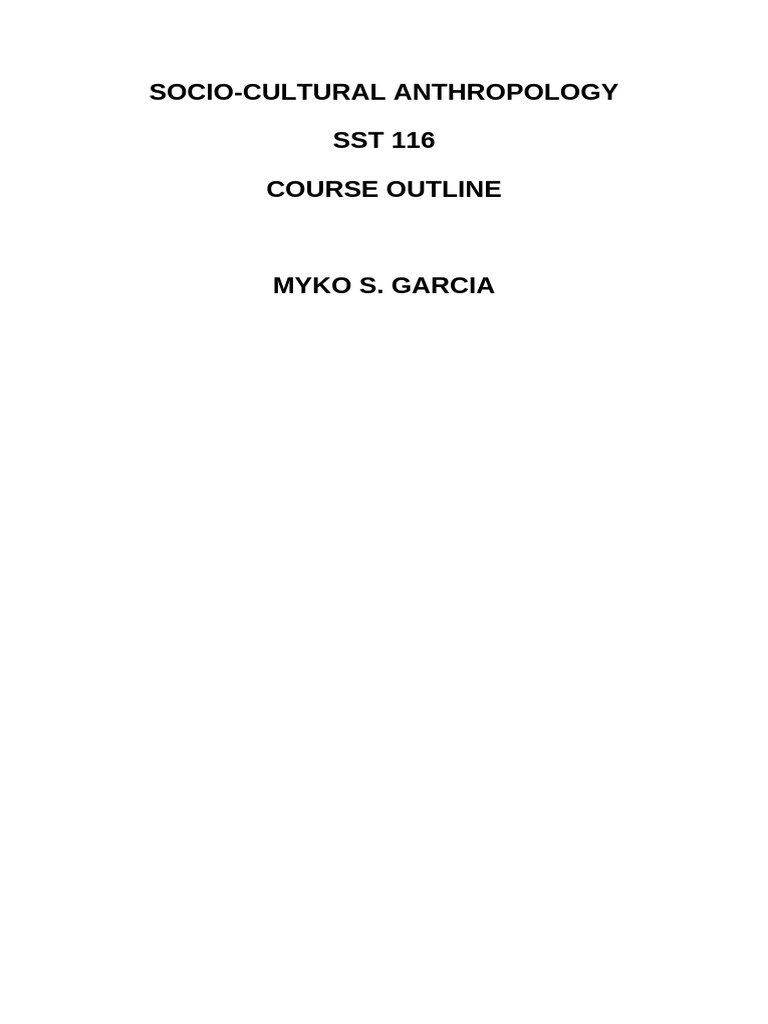 Introduction to Socio-Cultural Anthropology | PDF | Social Sciences ...